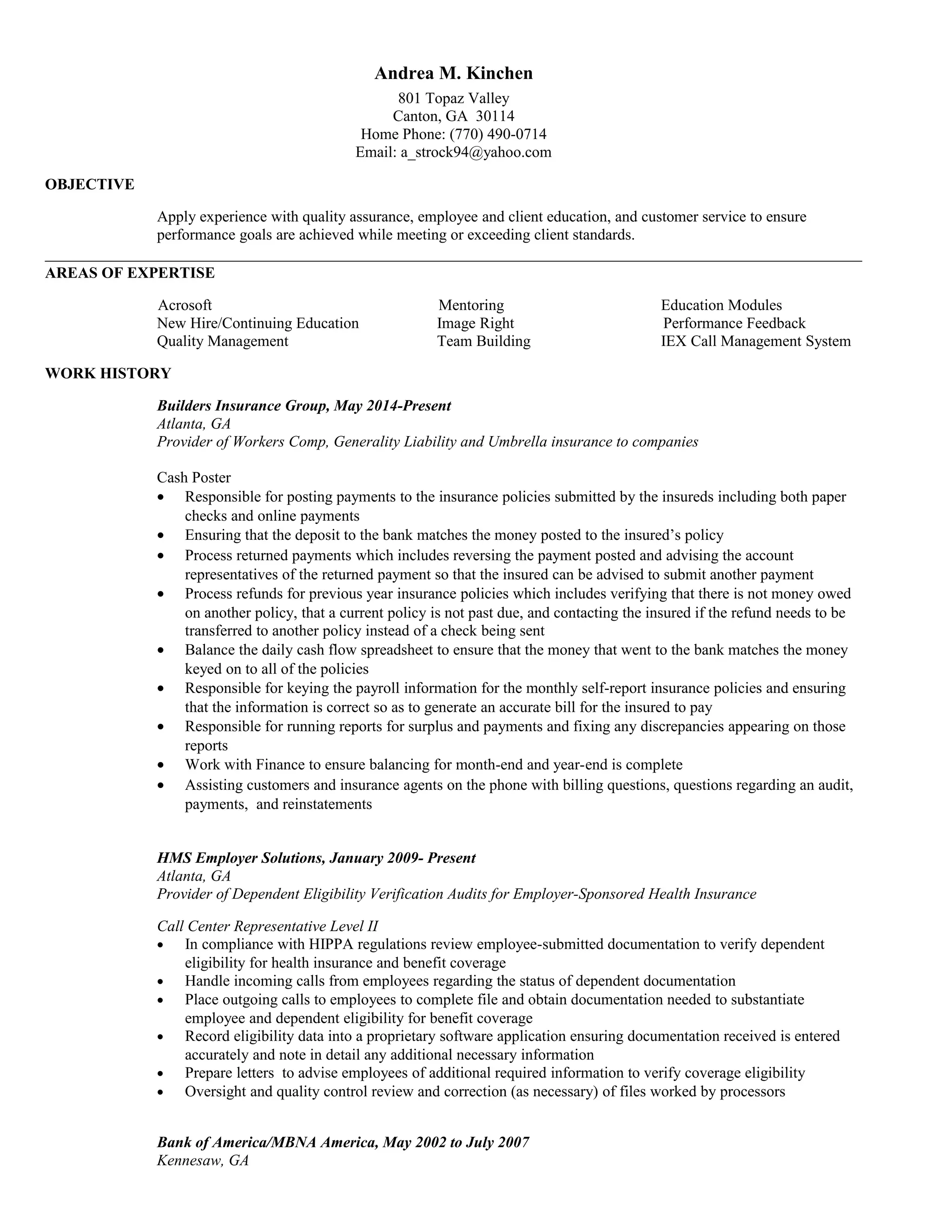 Andrea Resume | DOC