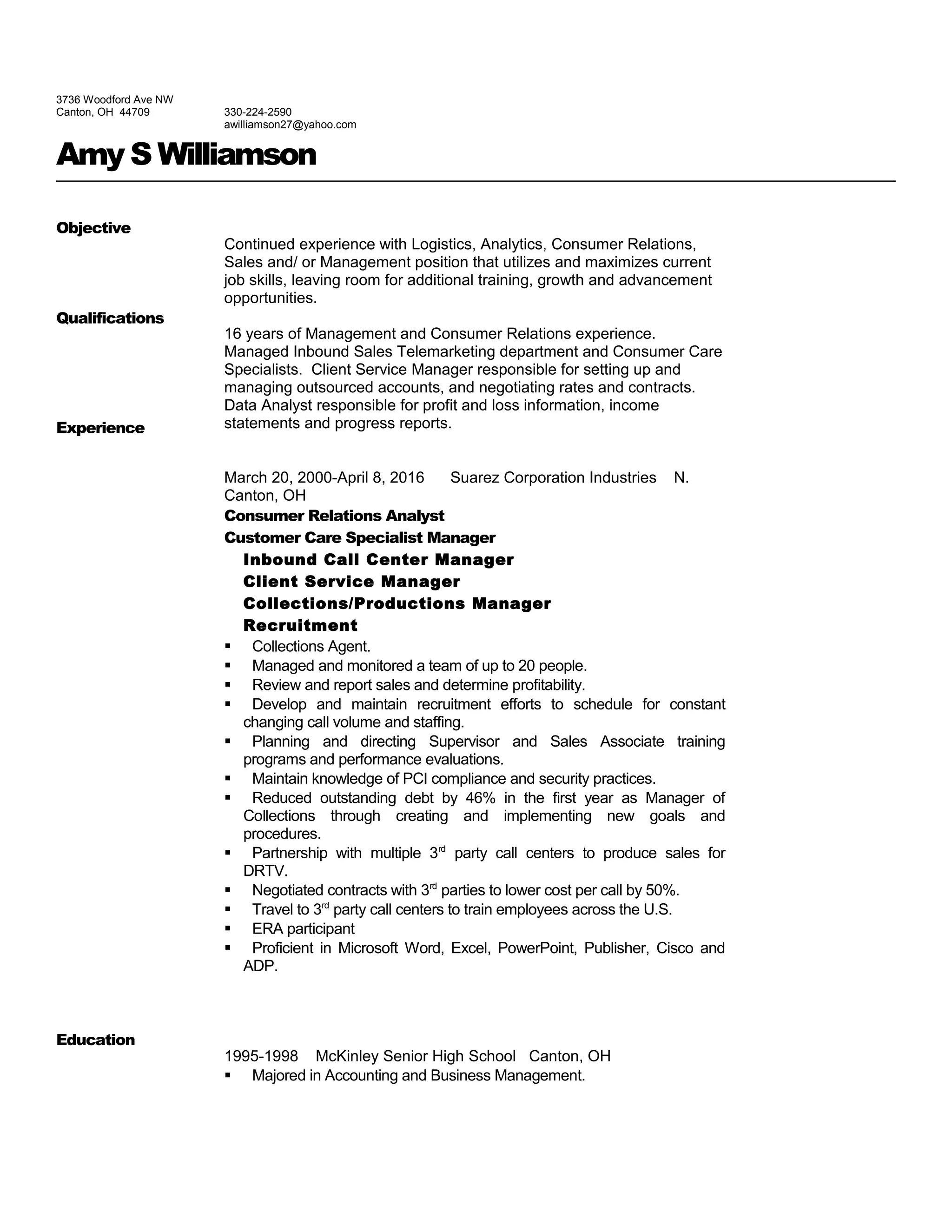 Amy Williamson resume | DOC