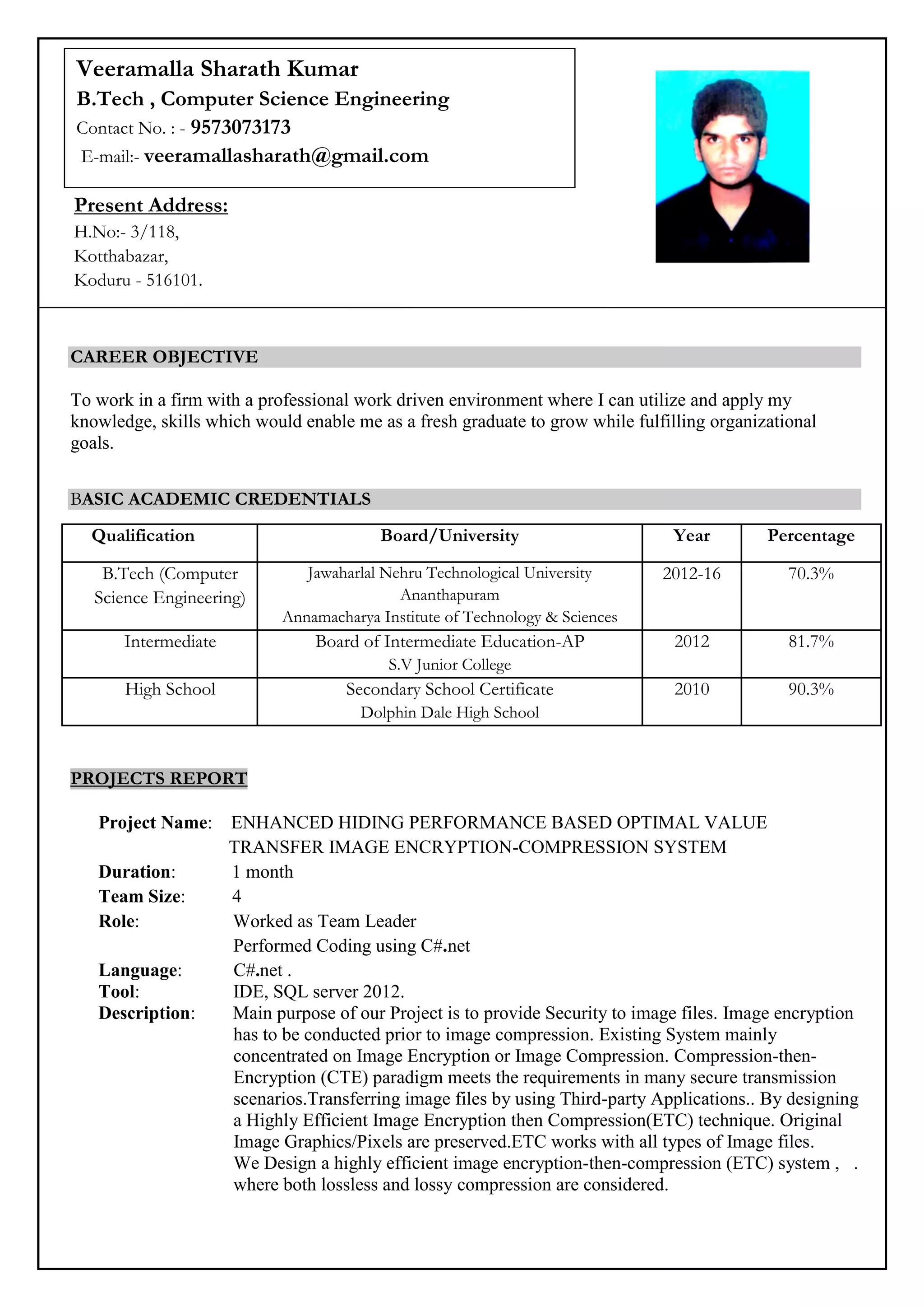 sharath resume | PDF