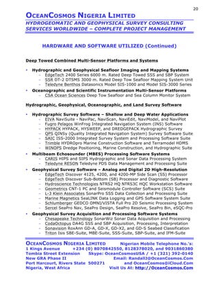 Randall J. Franchuk's OceanCosmos Nigeria Limited Curriculum Vitae (CV ...