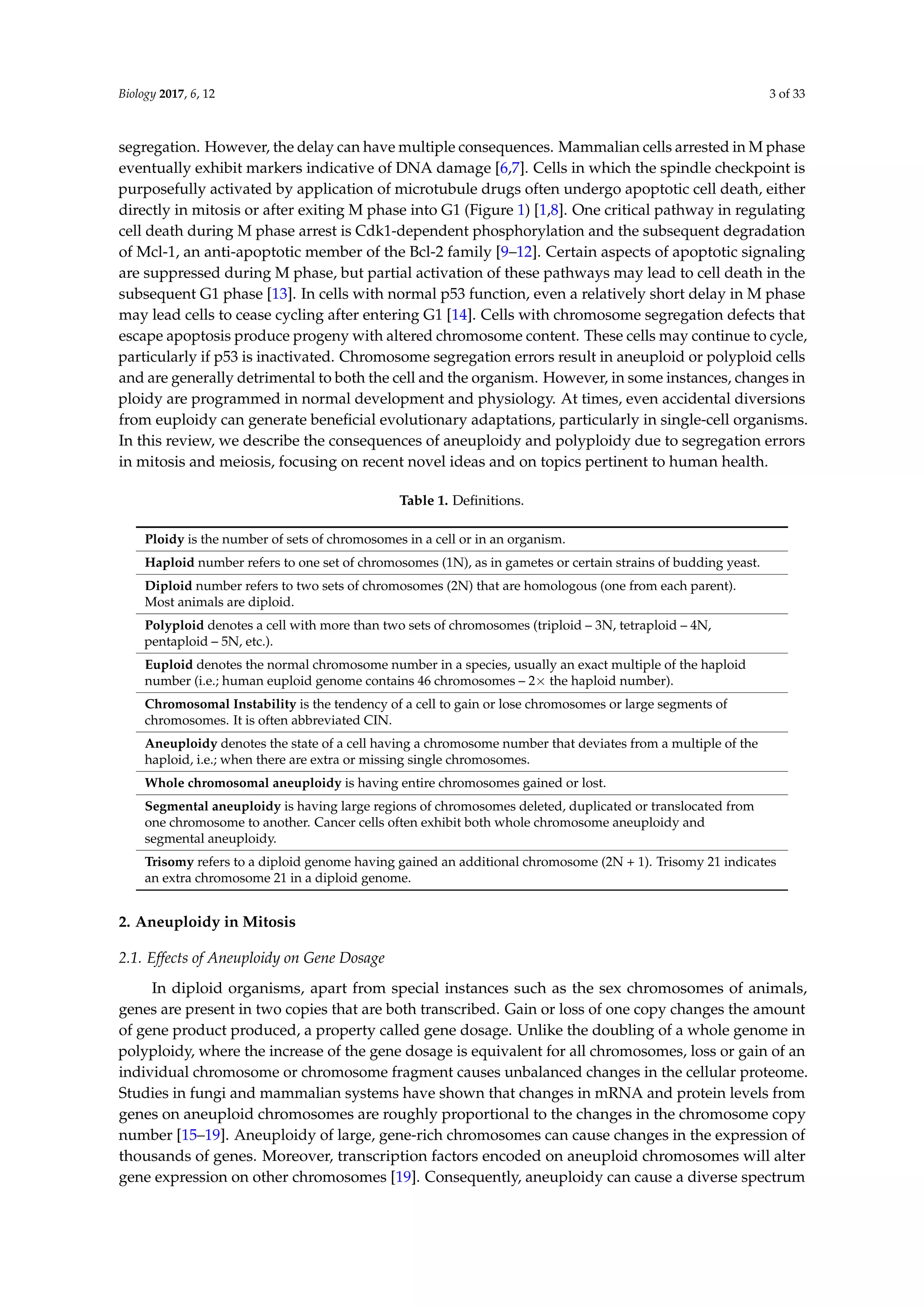 BIOLOGY errors in mitosis and meosis | PDF