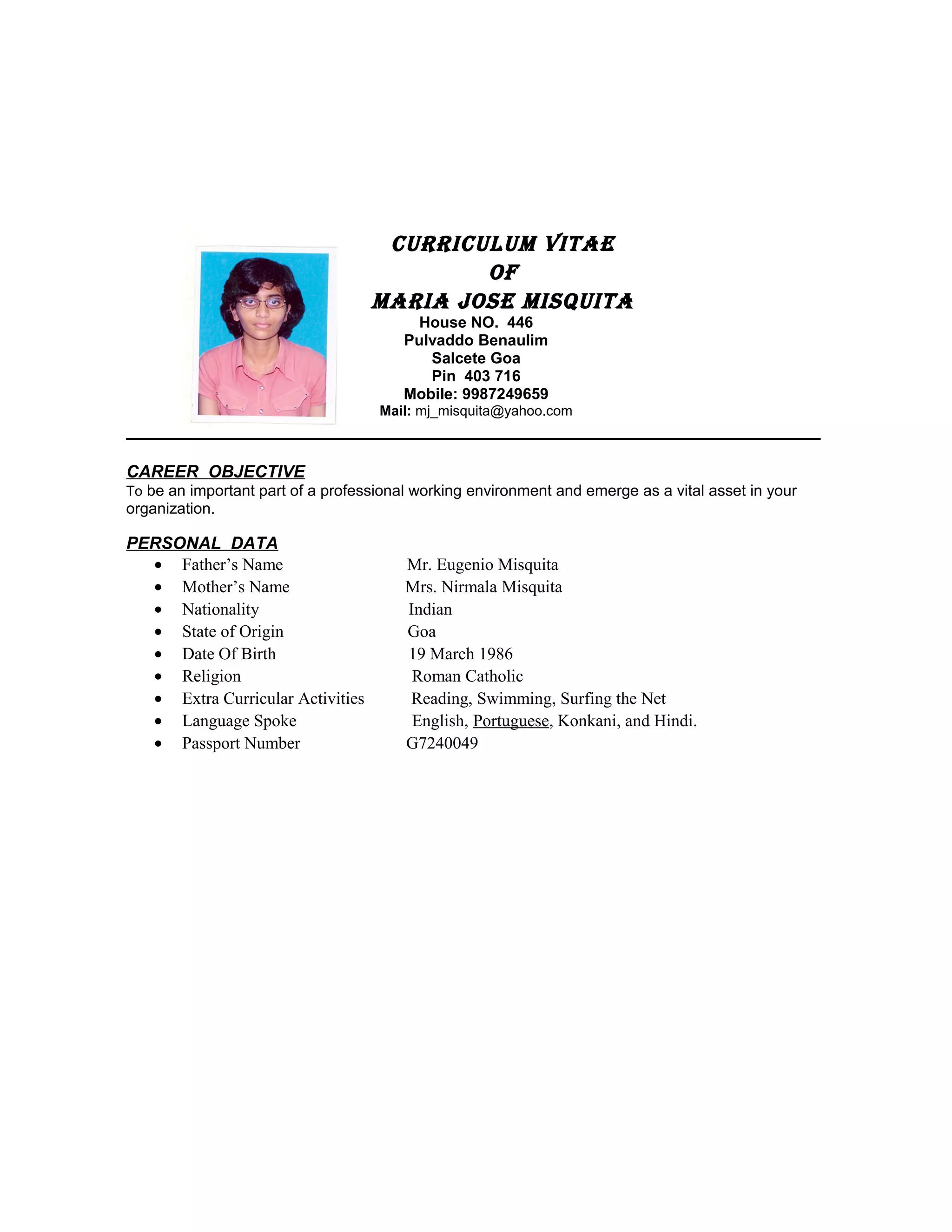 Mj's CURRICULUM VITAE.doc 2 | PDF