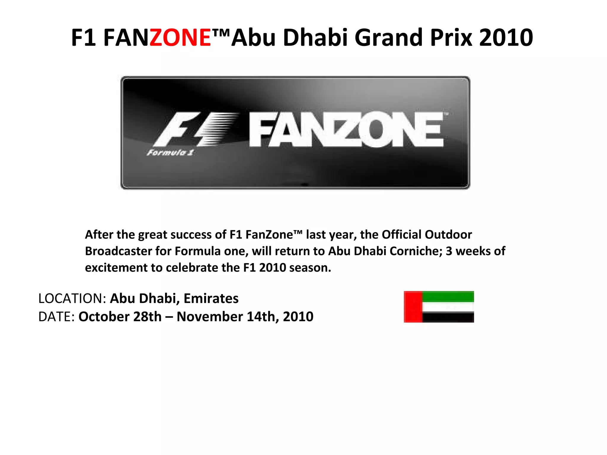 F1 Fan Zone Abu Dhabi | PPS