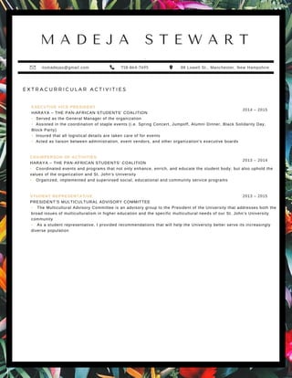 Madeja Stewarts Resume | PDF | Primary Education | Education