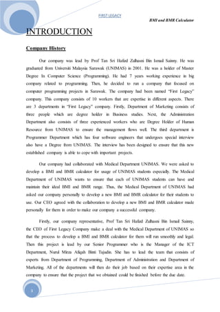 Report for BMI and BMR | DOCX