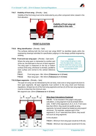 F1 in schools 2014 2015 technical regulations | PDF