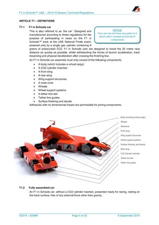 F1 in schools 2014 2015 technical regulations | PDF