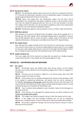 F1 in Schools World Finals Regulations 2013 | PDF
