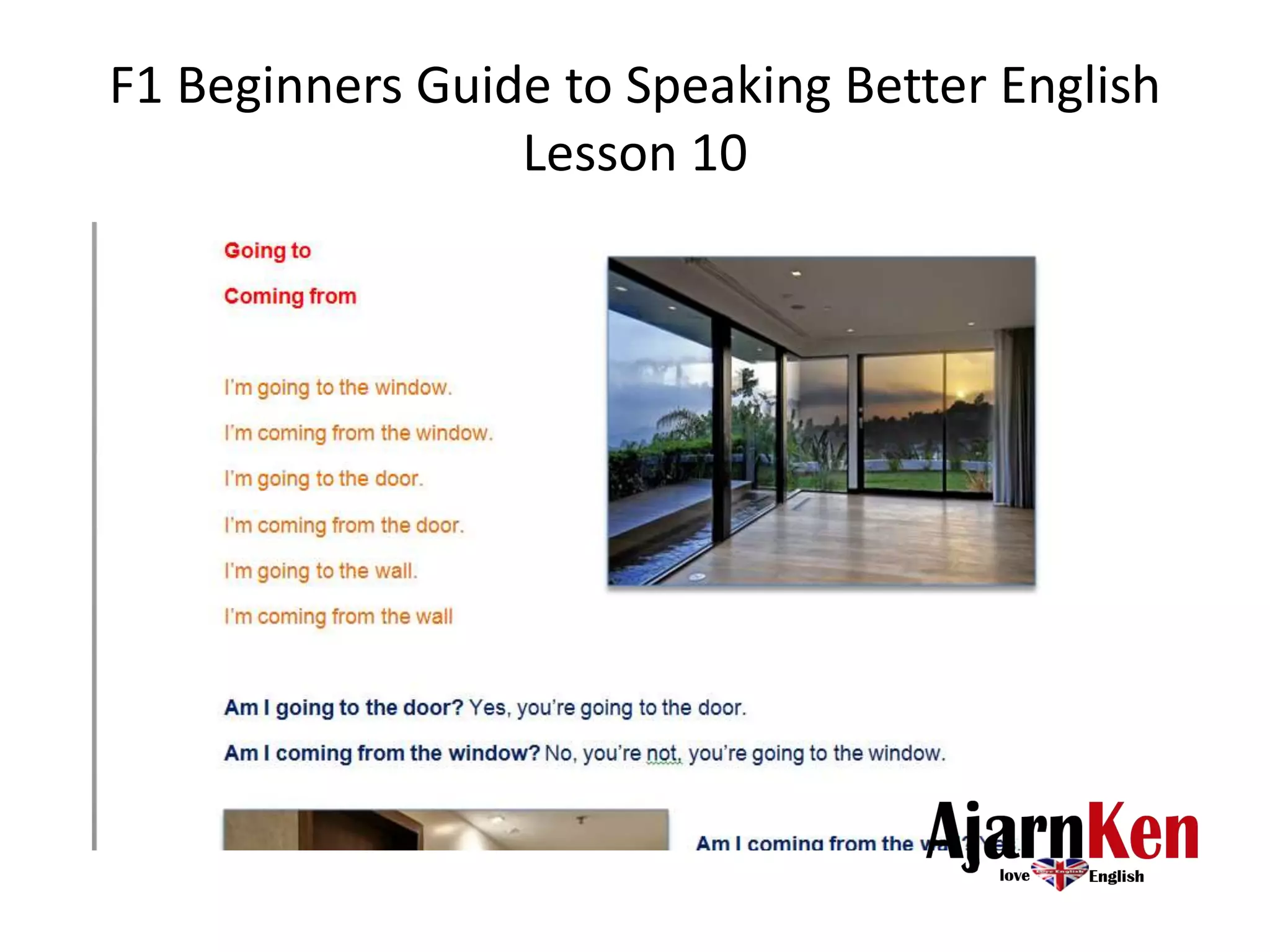 Lesson 10: F1 Beginners Guide to Speaking Better English | PPTX
