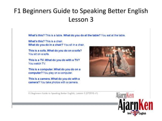 Lesson 3: F1 Beginners Guide to Speaking Better English | PPTX