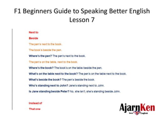 Lesson 7: F1 Beginners Guide to Speaking Better English | PPTX