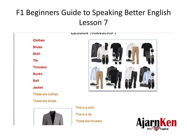 Lesson 7: F1 Beginners Guide to Speaking Better English | PPTX