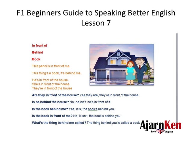 Lesson 7: F1 Beginners Guide to Speaking Better English | PPTX