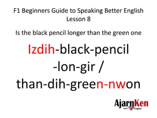 Lesson 8: F1 Beginners Guide to Speaking Better English | PPT