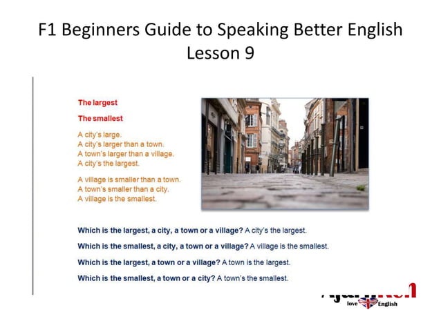 Lesson 9: F1 Beginners Guide to Speaking Better English | PPT