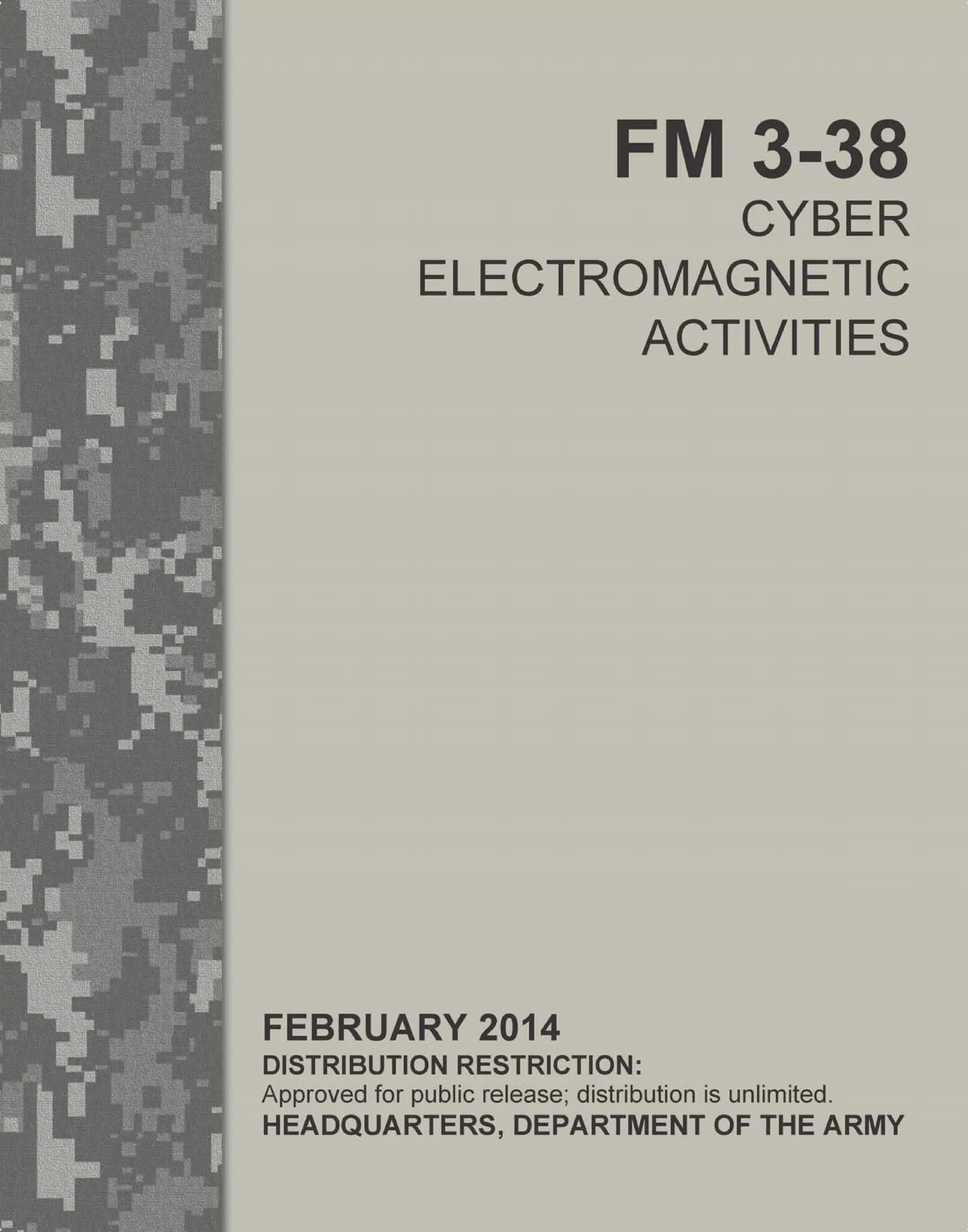US Army Cyber Warfare Field Manual FM 3-38 CEMS | PDF