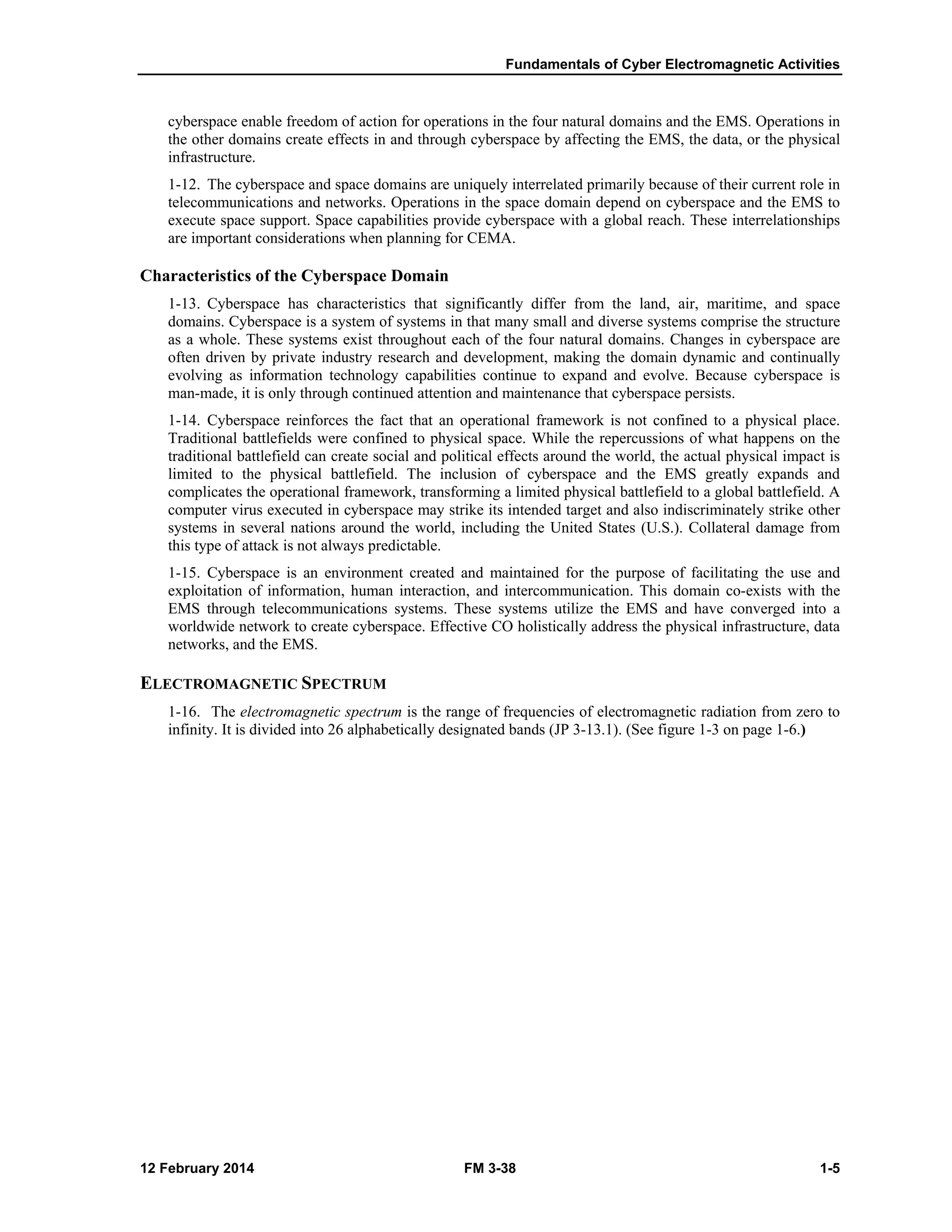 US Army Cyber Warfare Field Manual FM 3-38 CEMS | PDF