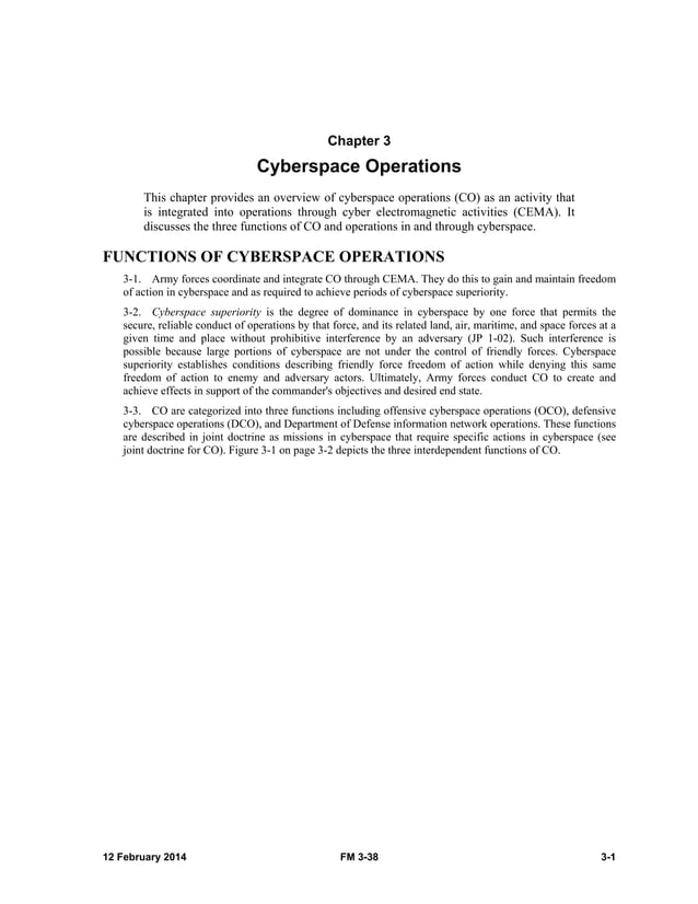 US Army Cyber Warfare Field Manual FM 3-38 CEMS | PDF
