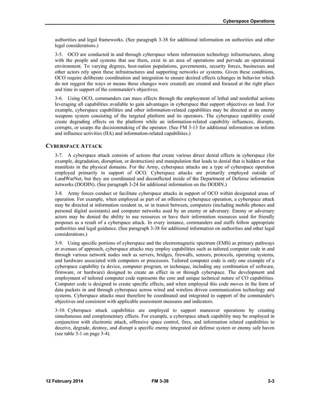 US Army Cyber Warfare Field Manual FM 3-38 CEMS | PDF