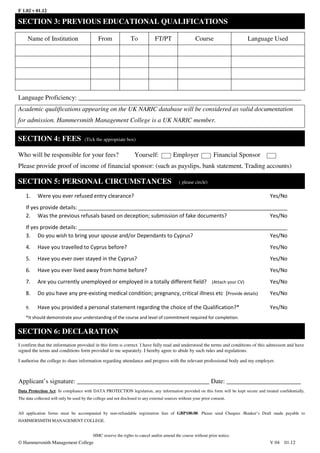 F 1 overseas students application form cyprus | PDF