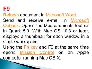 F1 to f12 keys | PPTX