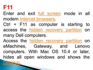 F1 to f12 keys | PPTX