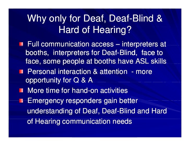 Disaster Preparedness Skills Training for Deaf, Deaf-Blind and Hard