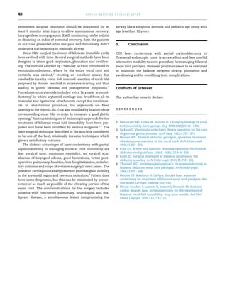 Management of iatrogenic bilateral vocal cord paralysis by endoscopic ...