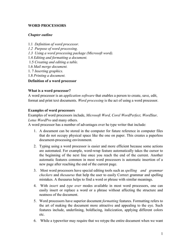 computer notes form two.. for kenyan high school | PDF