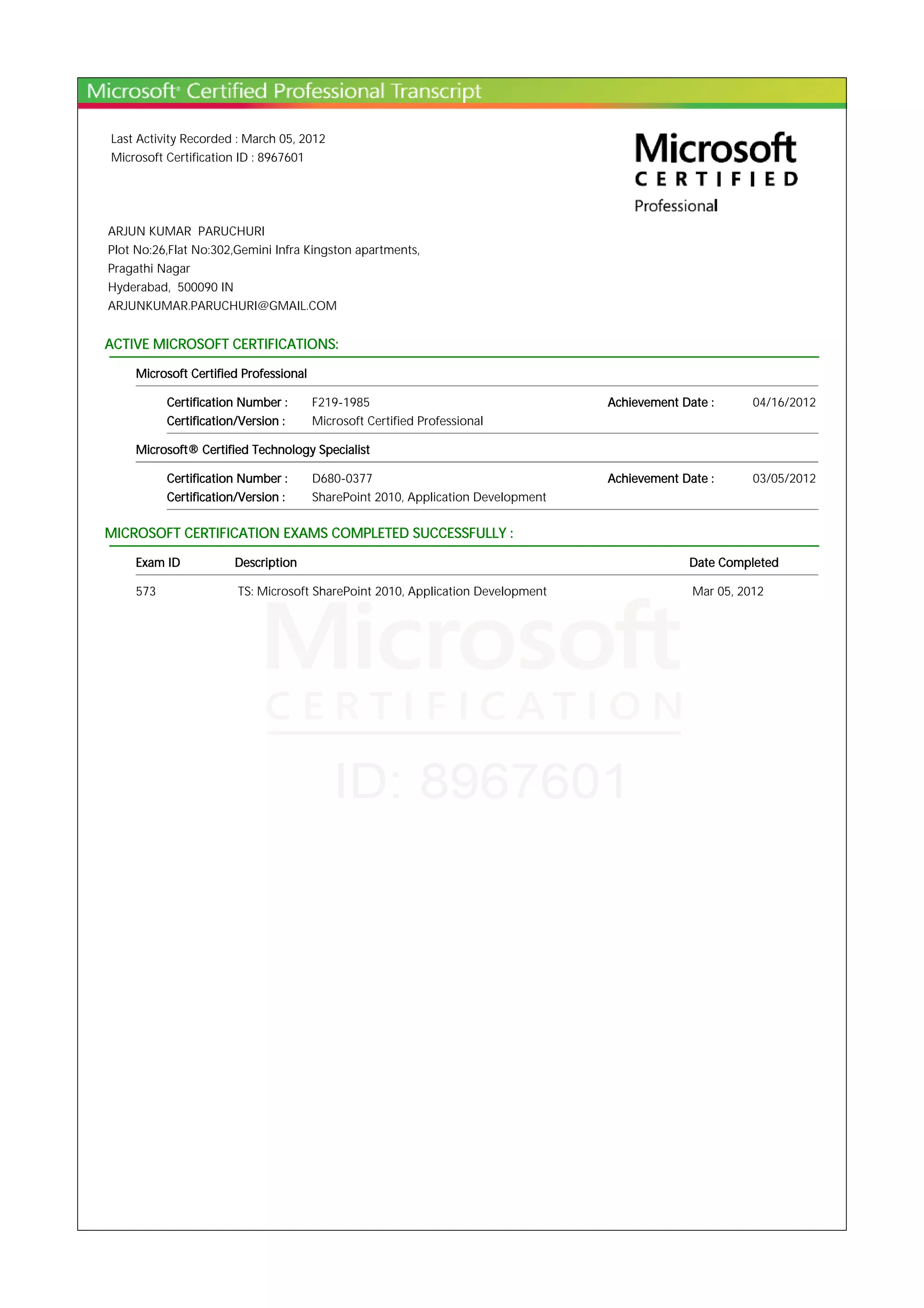 MicroSoft Certification.PDF