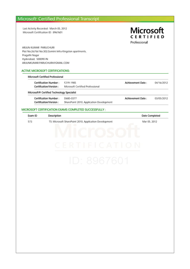 MicroSoft Certification.PDF