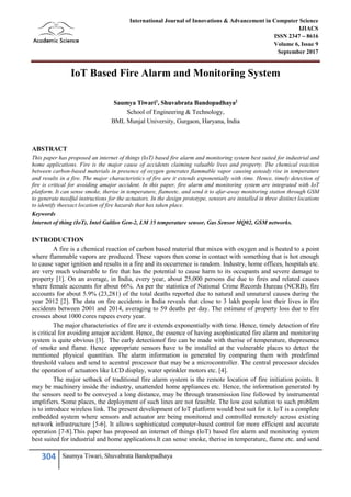 IoT Based Fire Alarm and Monitoring System | PDF