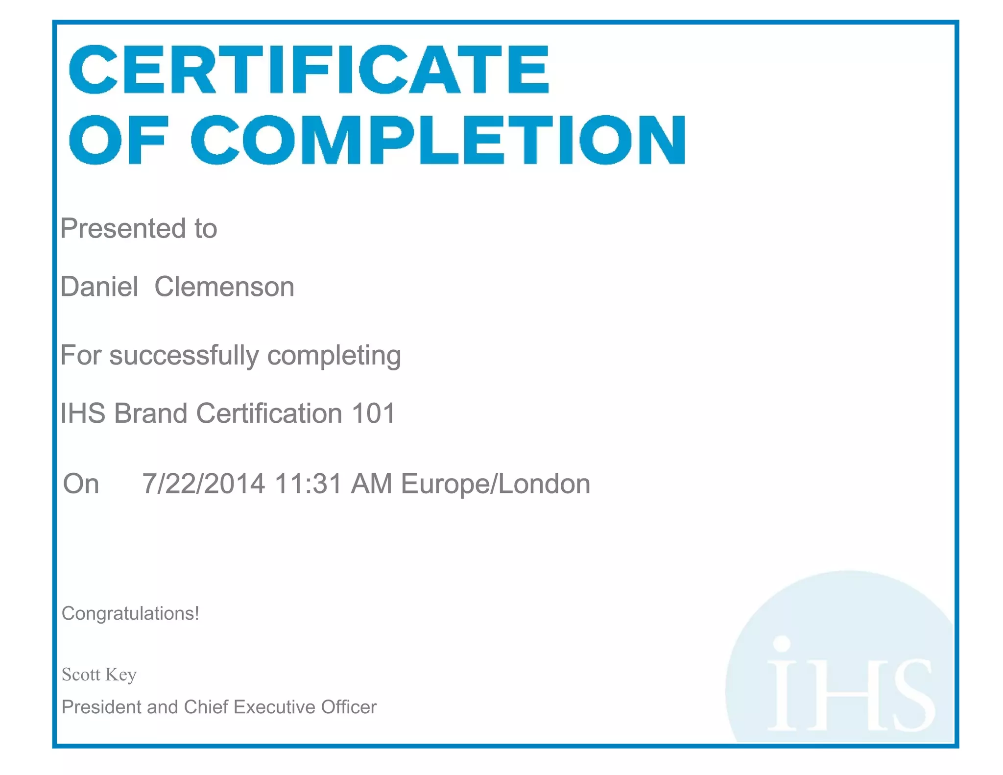 IHS Brand Certification | PDF