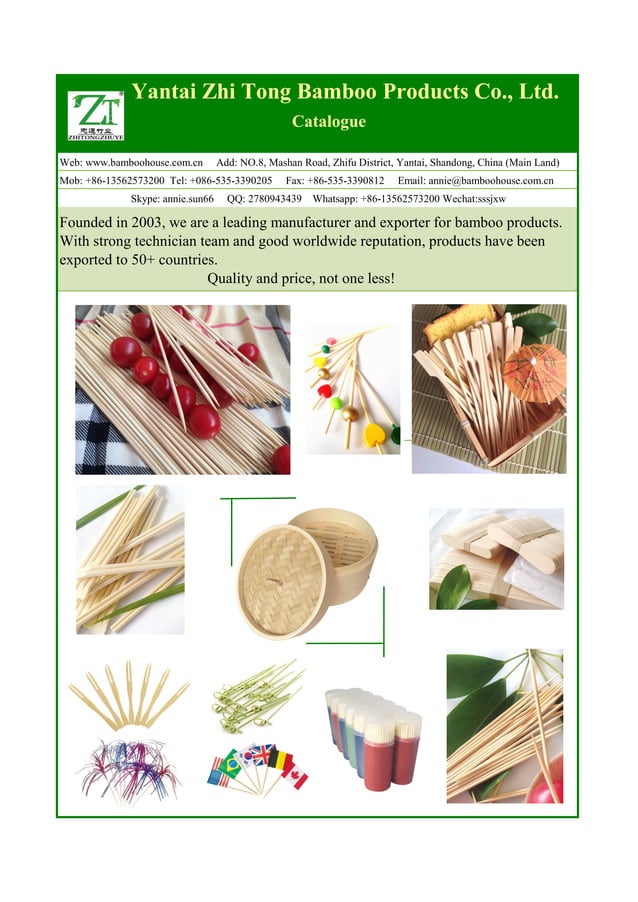 yantai zhitong bamboo products catalogue | PDF | Cooking | Food & Drink