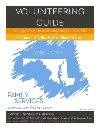 Volunteering Guide for High School Students FY17 | PDF | Daycare and ...