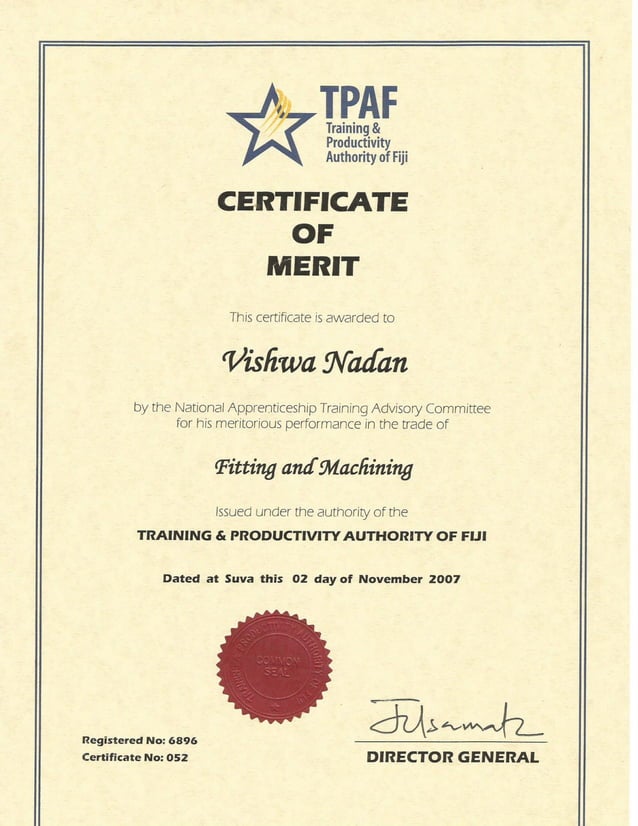 CERTIFICATE OF MERIT IN TRADE | PDF