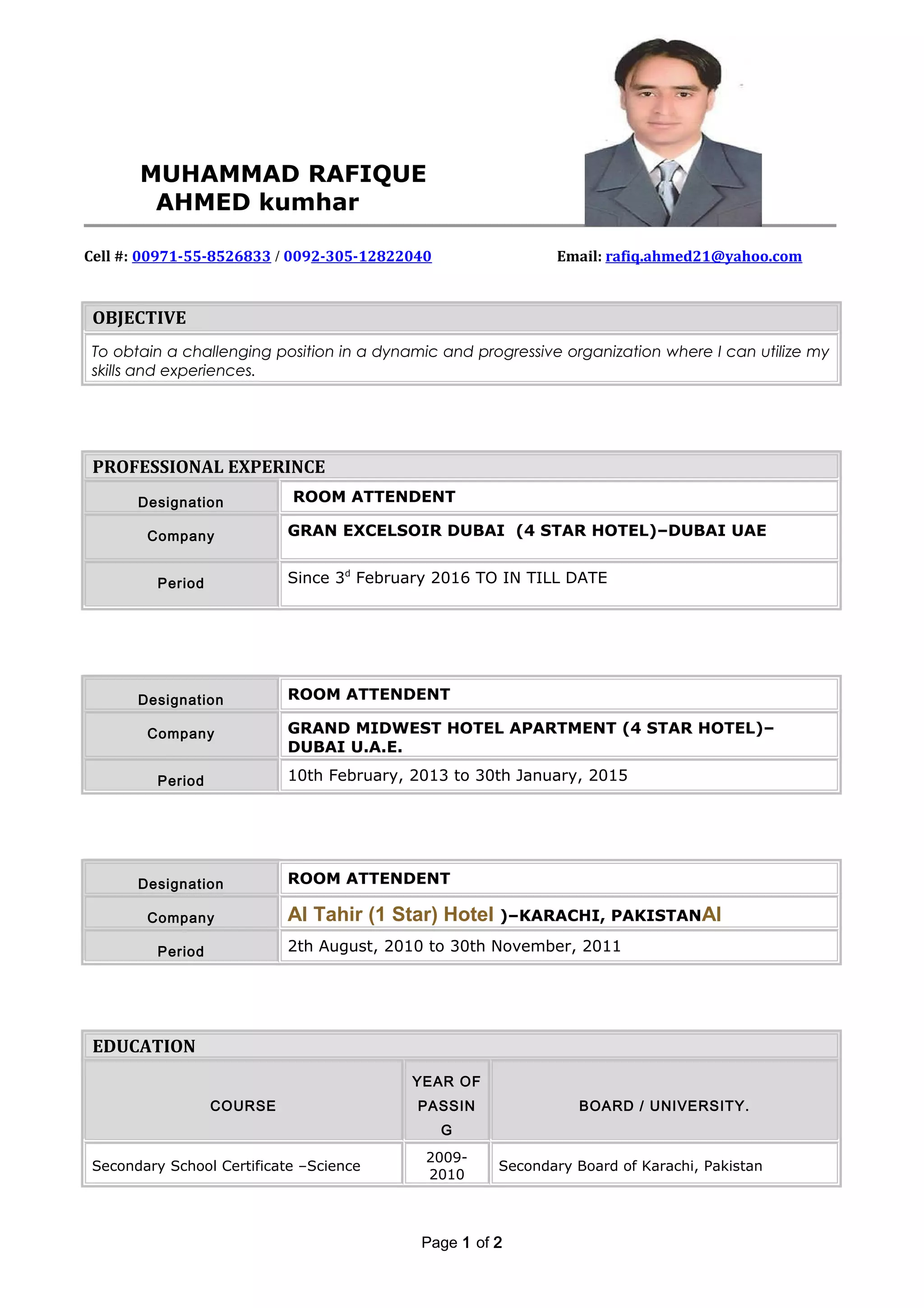 Muhammad Rafiq Resume (2) | PDF