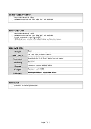 Muhammad Rafiq Resume (2) | DOC