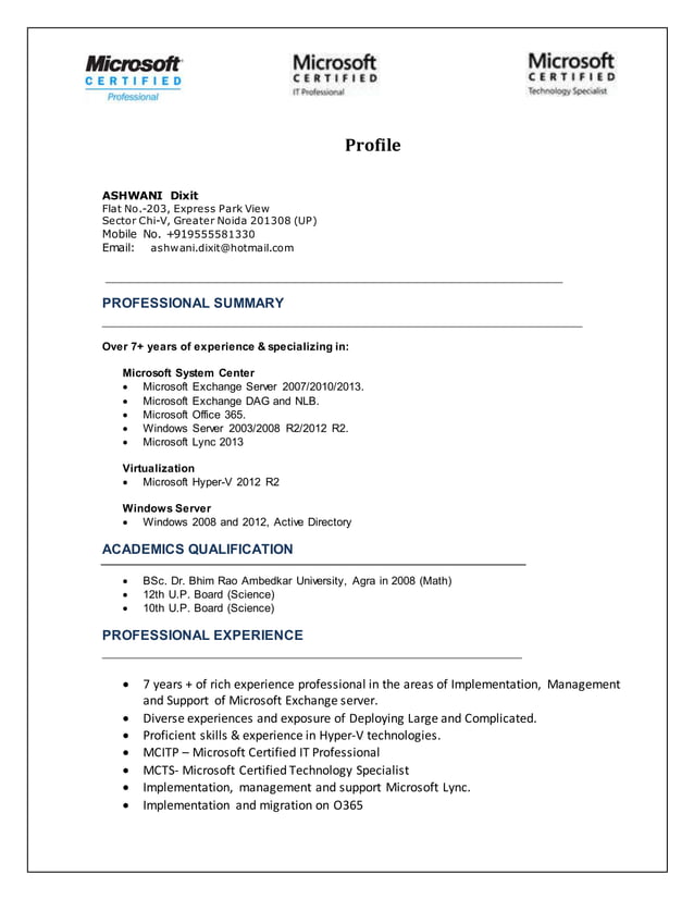 Ashwani- Microsoft Profile | PDF