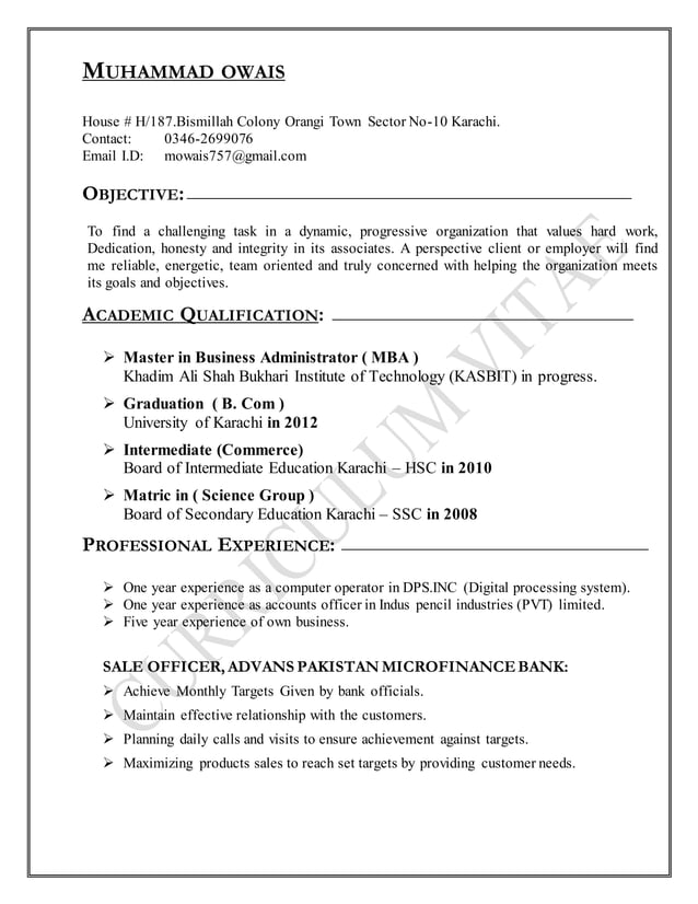 Muhammad owais | DOCX | Business Administration | Business