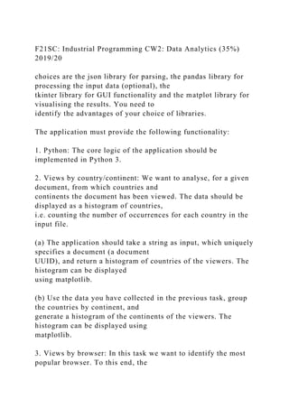 F21SC Industrial Programming CW2 Data Analytics (35) 20192.docx | Web Development | Internet