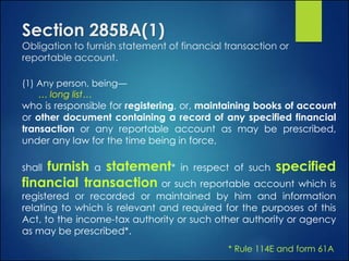 PAN intimation and new AIR reporting requirements | PPT