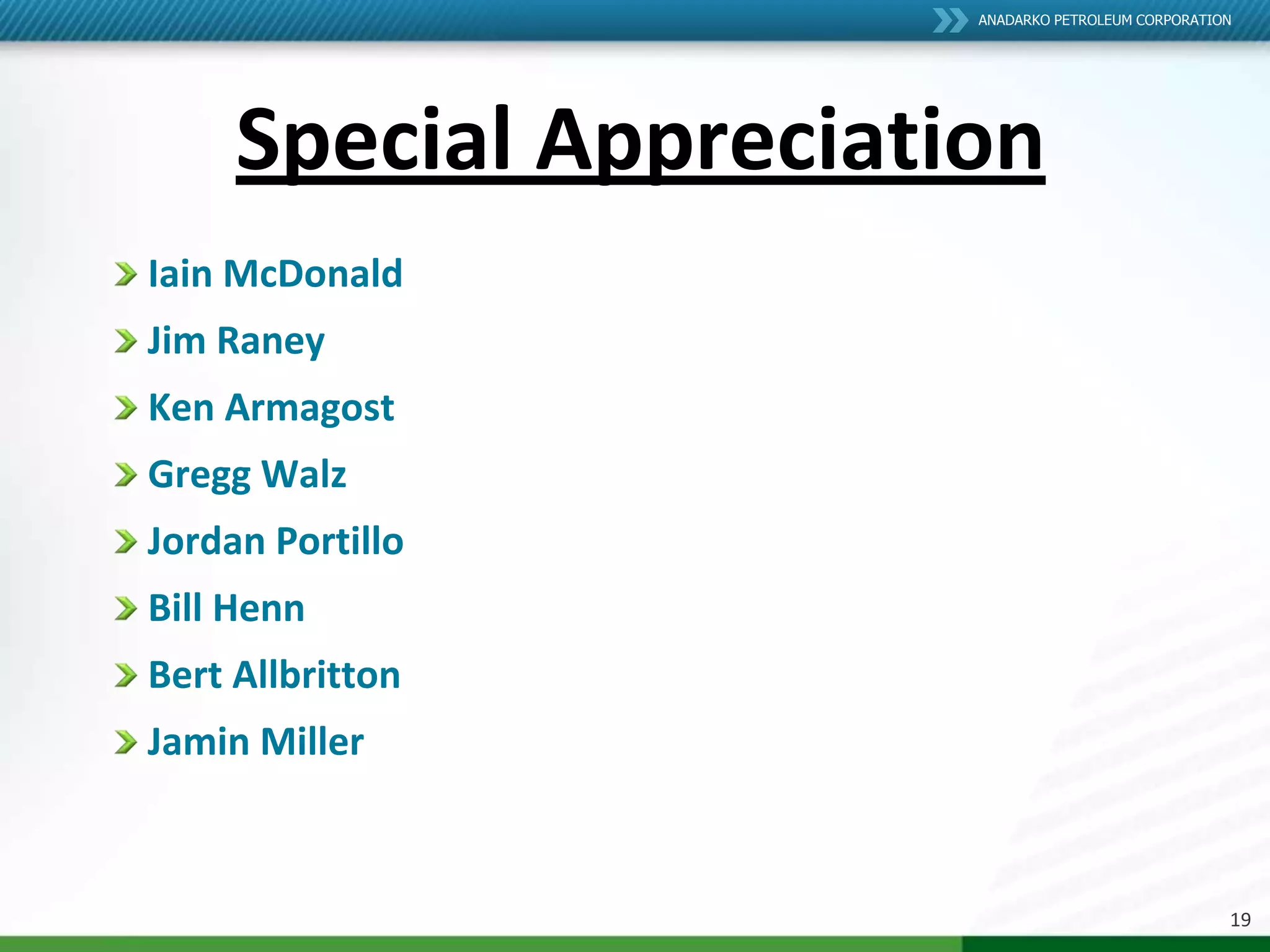 Granger.AnadarkoInternship.2014.FinalPresentation | PPT