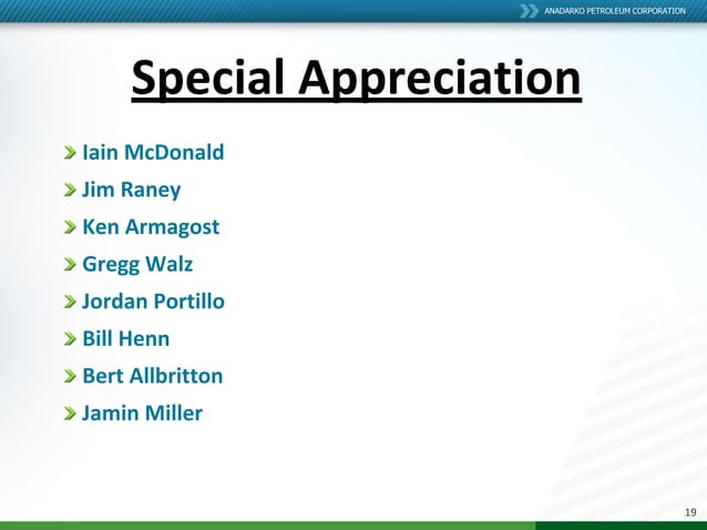 Granger.AnadarkoInternship.2014.FinalPresentation | PPT