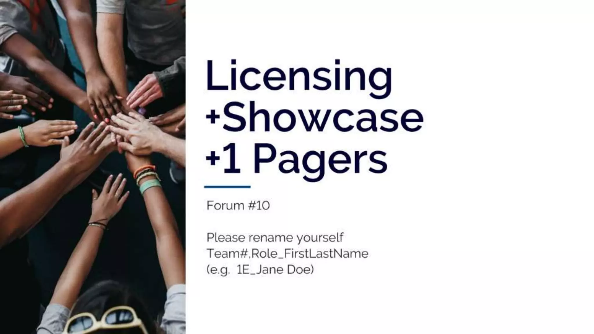 NSIN Foundry Phase II Forum #10: Licensing, Showcase, and One Pagers | PPT