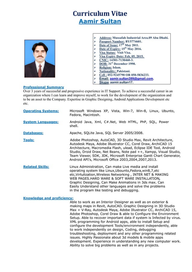 AAMIR SULTAN CV | PDF