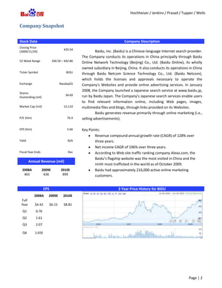Baidu Valuation Analysis | DOCX