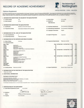 Degree Record of Achievements | PDF