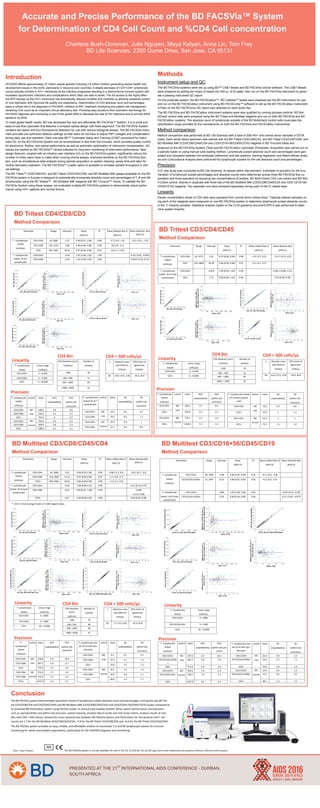 Accurate and Precise Performance of the BD FACSVia™ System | PDF