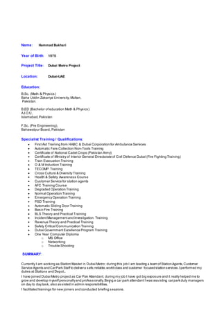 CV Hammad Bukhari | DOCX